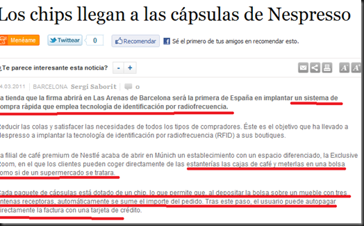 Nespresso: RFID hasta en el café | batallaespiritual
